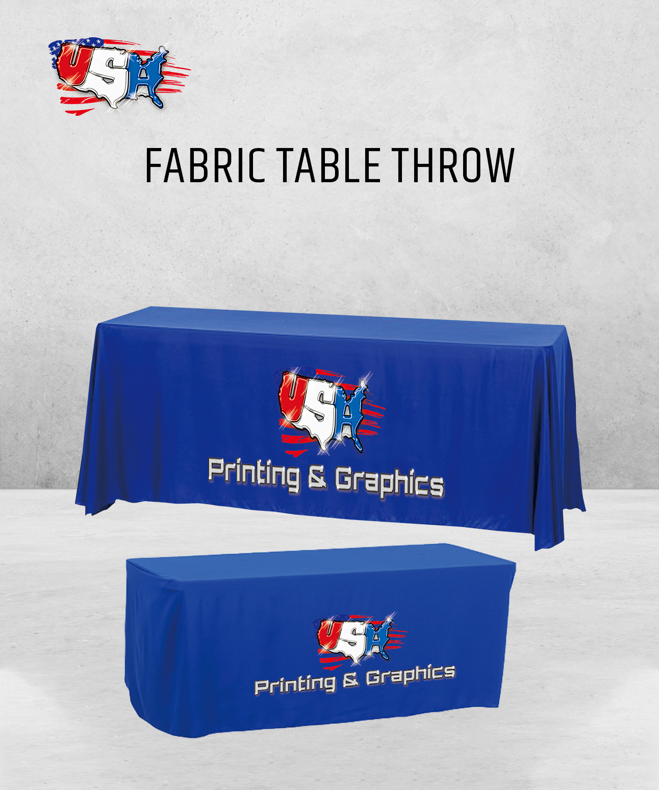 Custom Fabric Table Throw Printing in Visalia - USA Printings & Graphics