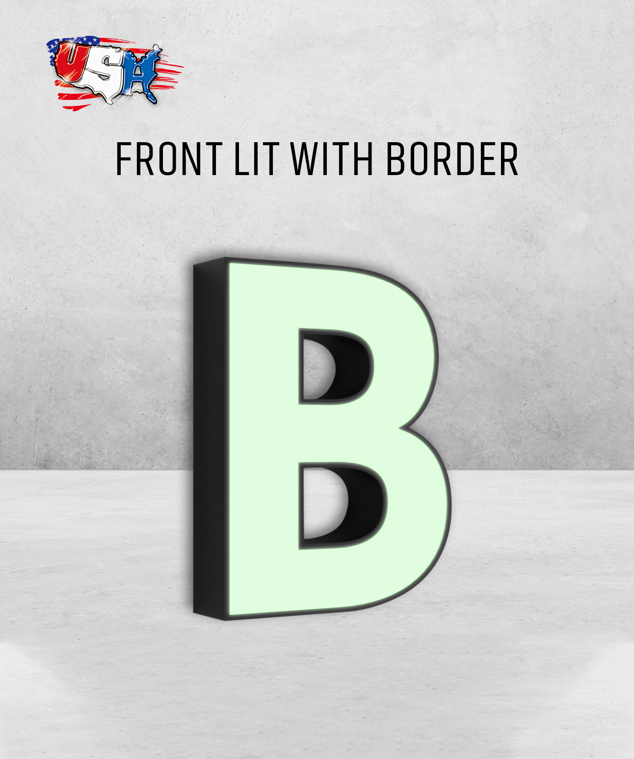 Custom Front Lit with Border in VIsalia | Custom 3D Signs - USA ...