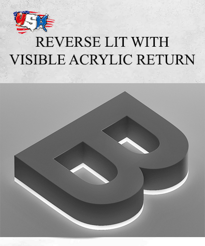 Acrylic Return Reverse Lit in Visalia| Indoor/Outdoor Signage